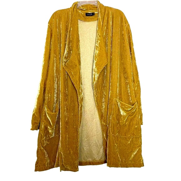 Amaryllis | Sweaters | Amaryllis Long Stretch Velvet Cardigan Sweater ...